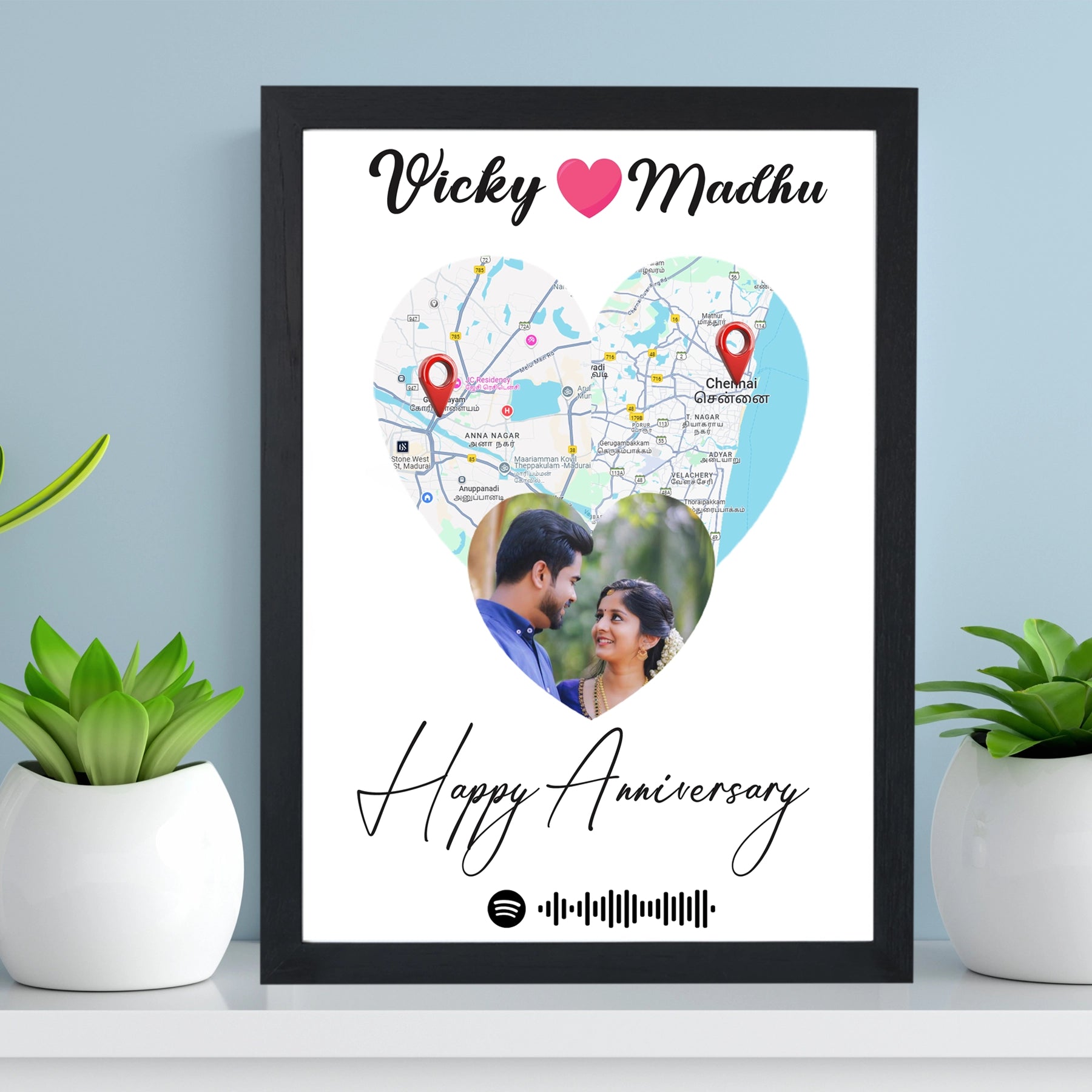 Buy Custom Couples Map Frame Online | Personalized Love Gifts ...